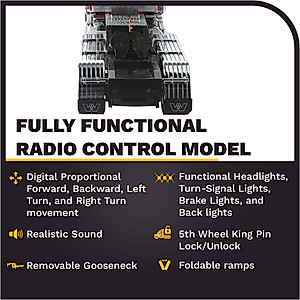 Diecast Masters RC Truck Western Star 49X SFFA Tridem Axle Heavy-Haul Tractor w/Lowboy Trailer | Radio Control Tractor Truck | 1:16 Scale Remote Control Truck and Trailer | Model 27010