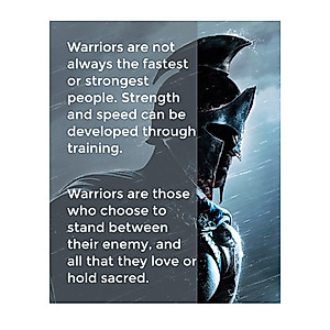 Warriors Stand Between Enemy & All They Love - Inspirational Wall Decor Print, Motivational Wall Art For Living Room Decor Aesthetic, Home Decor, Office Decor, or Bedroom Decor, Unframed - 8x10