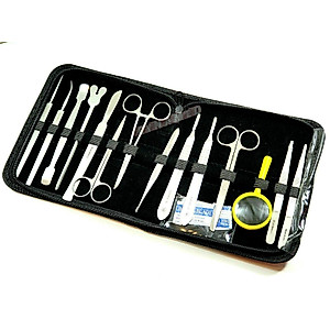 Cynamed 44Pcs Advanced Dissection Dissecting Kit -Biology & Veterinary Students- Anatomy Lab Botany Animal Frog Etc Dissecting Kit. Stainless Steel Scalpel Knife Handle-30 Blades (Zipper Case)