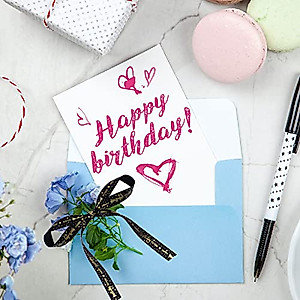 Nichemigo Happy Birthday Ribbon 1 Roll 5/8 Inch Wide Black Satin Ribbons with Gold Printed Gift Ribbon for Birthday Gift Wrapping Craft Hair Bows Party Supplies (10 Yards)