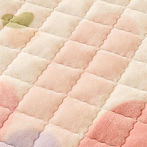 OBONG Twin Fitted Sheet Only Soft Warmth Milk Velvet Bedding Sheets Full Colorfast Mattress Pad with Up to 25cm Deep Pocket All Around Elastic Wrinkle Fade (Color : #02, Size : Twin-90 * 200cm)