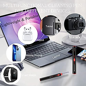 2022 Earbuds Cleaning Kit for Airpod, CareReal 2 PCS Multifunction Cleaning Pen Portable 3 in 1 Headphone Cleaner Kit for Airpod Pro 1 2 3, Wireless Earphones Charging Box, Mobile Phone(White, Black)