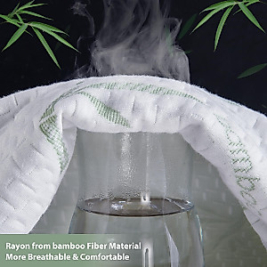 Parkdeny King Mattress Encasement, Waterproof Cooling Rayon from Bamboo, 3D Air Fabric, Breathable, Noiseless, Washable, Fits 5"-15" Deep Mattresses