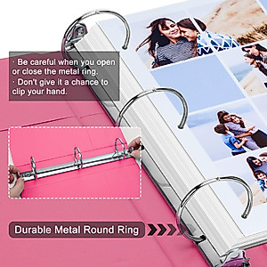 2 Inch 3 Ring Binder, HYUNLAI 2'' Round-Ring View Presentation View Binders, Holds Up to 8.5"11" Paper,Customizable Clear Cover,for Home,Office,and School Supply,4 Pack
