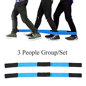Camidy Team Game Fastening Tape,Ribbon Elastic Cooperative Legged Race Band Outdoor Birthday Team-Building Party Group Game