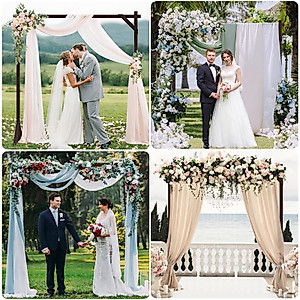 Fomcet 7.2FT Wooden Wedding Arch Stand Square Wood Arch Wedding Arbor for Ceremony Party Proposal Scene Garden Beach Forest Rustic Boho Decorations