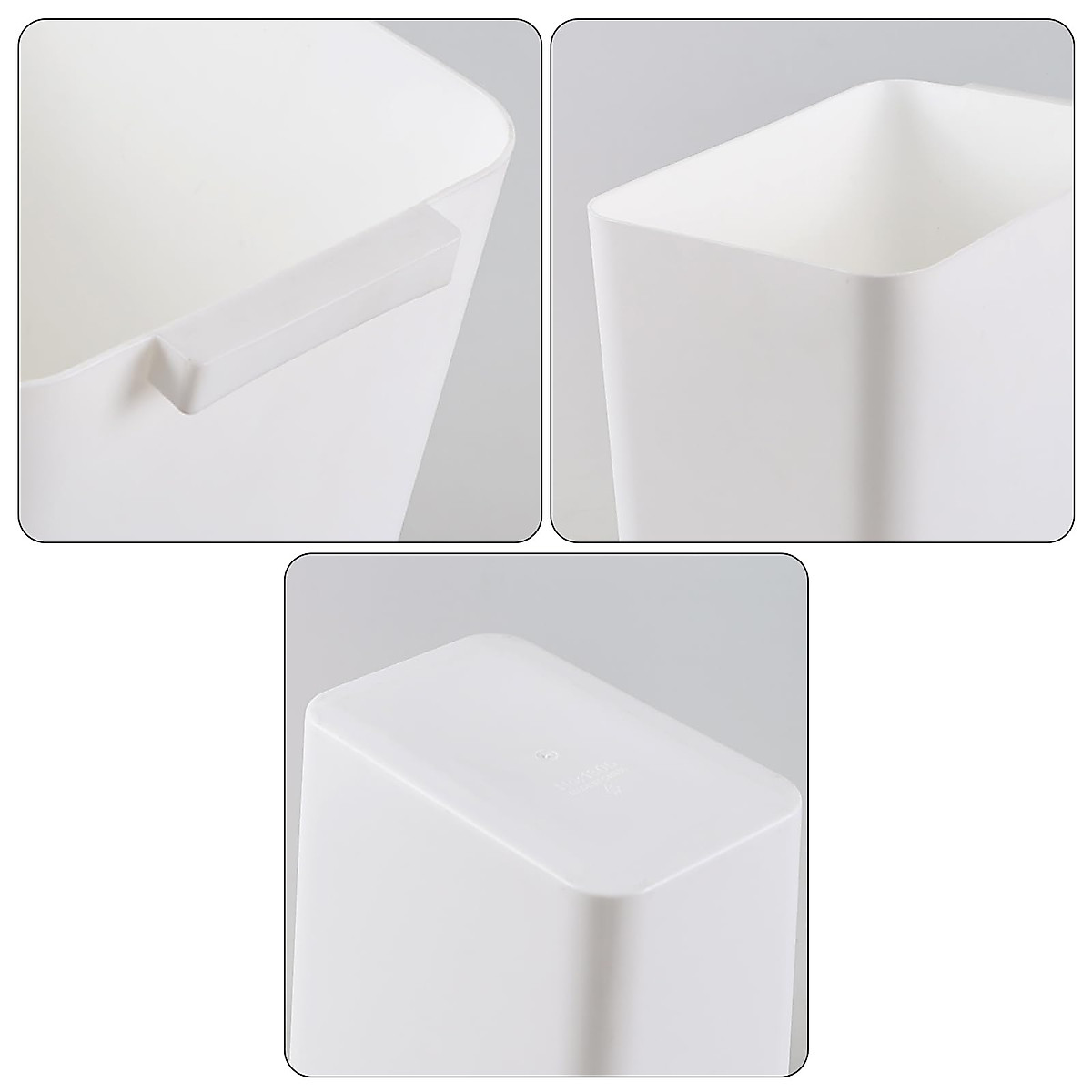 Kiddream 3 Pack 4.5 Gallon Deskside Wastebasket, Plastic Slim Trash Can, White