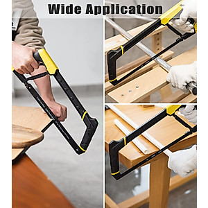 DOWELL Hacksaw Frame Set Heavy Duty Handsaw 12-inch 10-inch 6-inch Mini Hacksaw Hand Saw 8 Extra Blades Multi-function for Metal Wood PVC Pipes