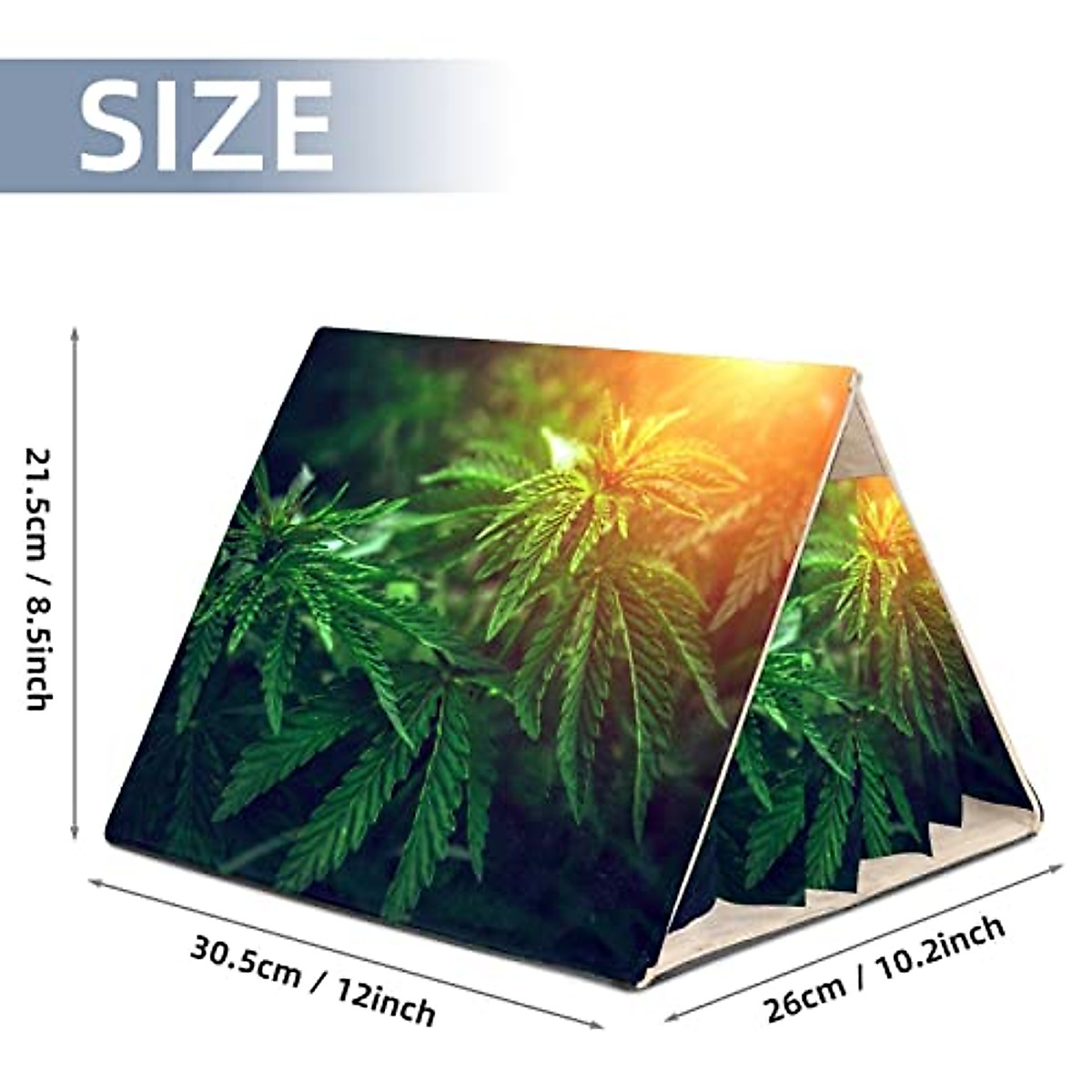 RATGDN Small Pet Hideout Marijuana Weed Leaf Pattern Hamster House Guinea Pig Playhouse for Dwarf Rabbits Hedgehogs Chinchillas