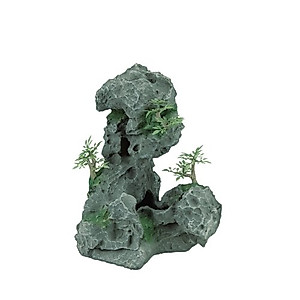 Zilla Reptile Habitat Décor Granite Cave with Foliage
