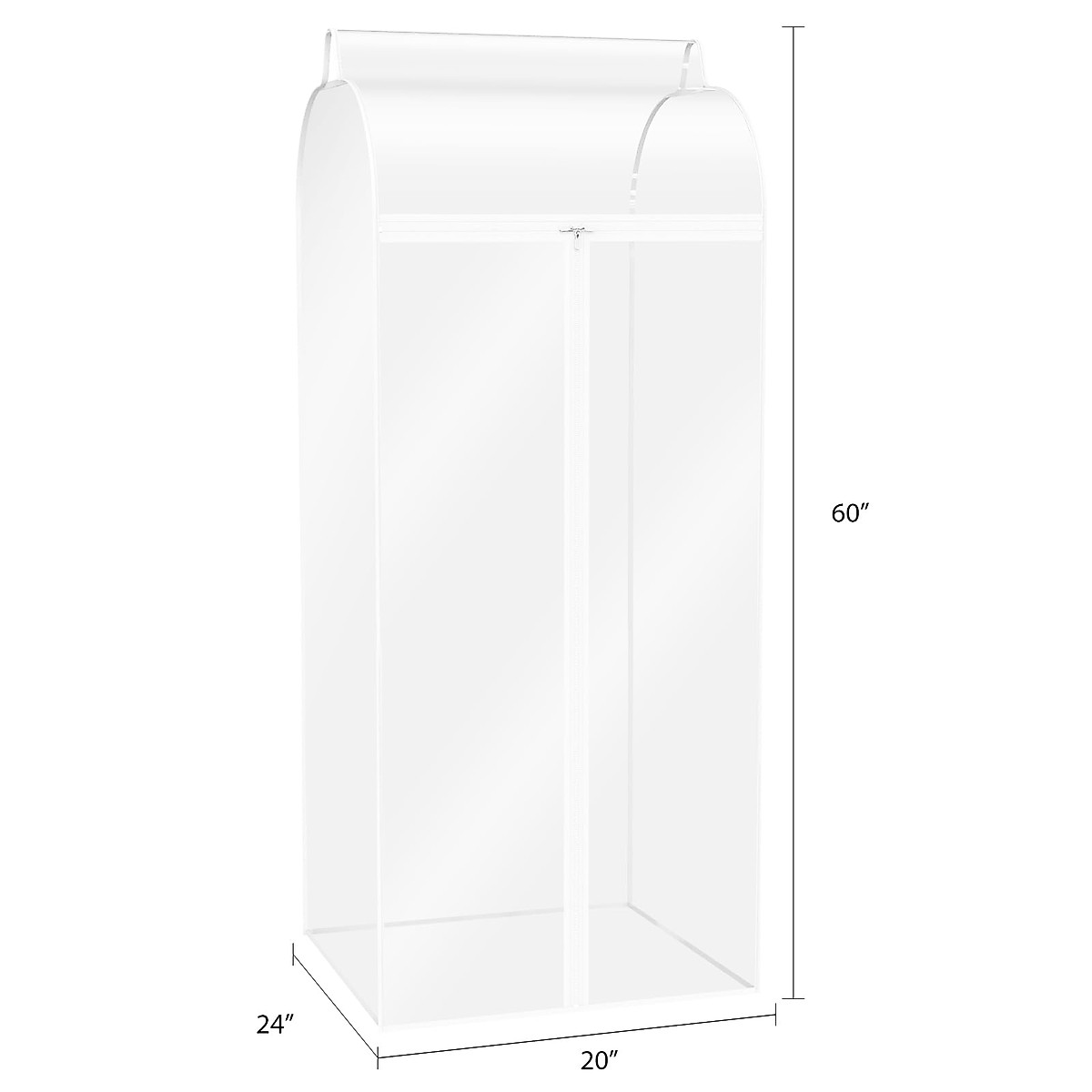 Zilink Dress Bags for Hanging Clothes 60 inch (2 Pack) Clear Garment Rack Cover Hanging Garment Bags for Storage for Coats Long Dress Gown Storage