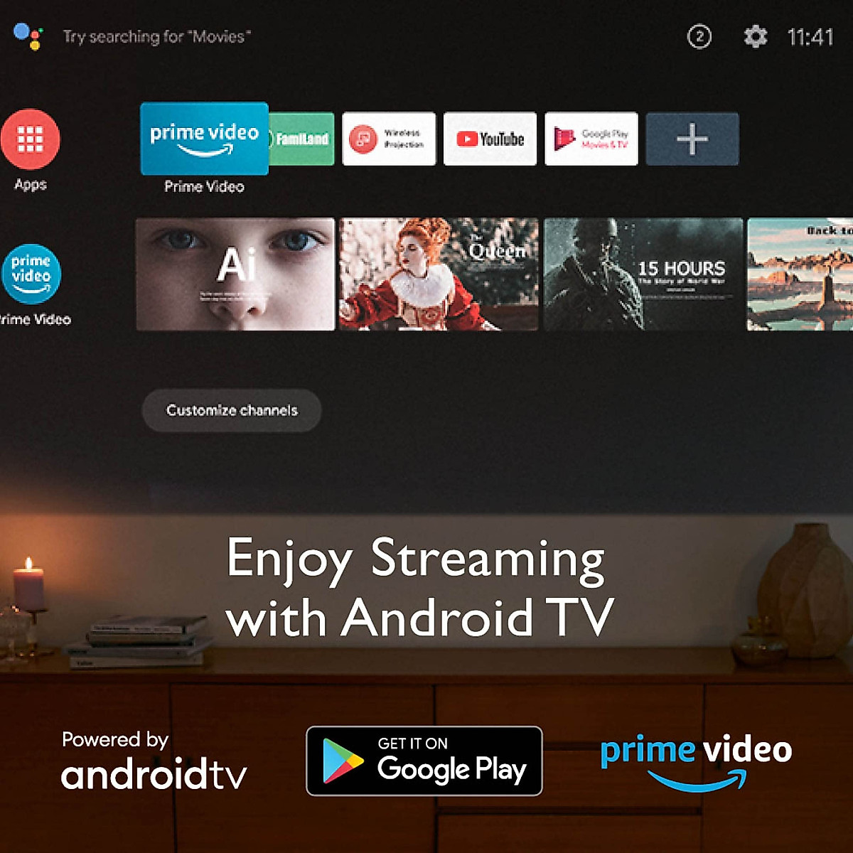 BenQ GV30 LED Portable Ceiling Projector with 135˚ Rotating Angle Projection | Extra Bass Bluetooth Speaker | Android TV 10 |Auto Focus & Vertical Keystone | WiFi |Chromecast & AirPlay | HDMI | USB-C