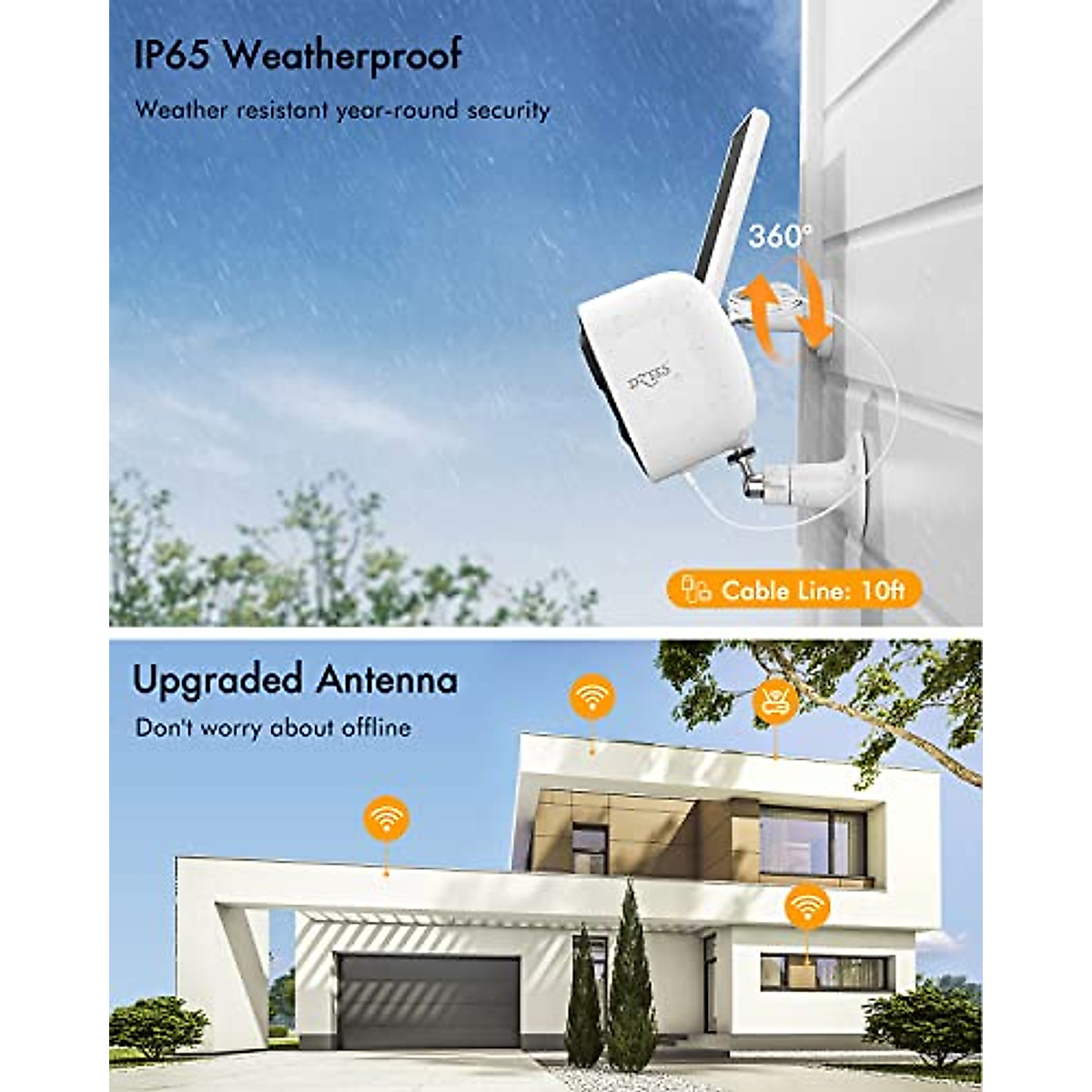 Dzees Solar Powered Security Camera Wireless Outdoor WiFi, 1080P Color Night Vision Outdoor Camera, Wireless Home Security Cameras System with Solar Panel, Spotlight/Alarm, AI Detection, 2-Way Talk