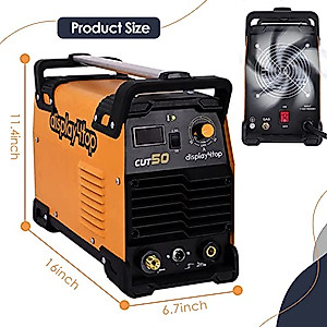 Plasma Cutter, CUT50 Non-Touch Plasma Cutting Machine with LCD Display, Dual Voltage DC IGBT Plasma Cutters, Max Cutting Thickness 12mm (Iron)