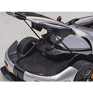 Auto Art Models Koenigsegg Agera RS Moon Silver with Carbon and Orange Accents 1/18 Model Car by Autoart 79024