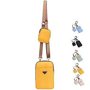 Valentoria Small Crossbody Bag Cell Phone Purse Womens Small Travel Messenger Wallet Casual Sport Daypack Zipper Coin Pouch Lightweight (Yellow)