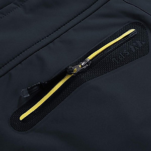 Spmor Men's Outdoor Sports Hooded Windproof Jacket Waterproof Rain Coat Black XX-Large