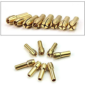 ALLmuis 2 Set of Brass Collet Fits Dremel Rotary Tools Including 1mm/1.6mm/2.3mm/3.2mm