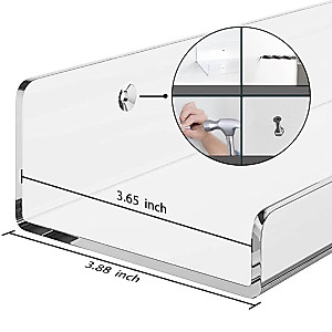 Cerpourt Acrylic Floating Wall Ledge Shelf, Clear Bathroom Storage Shelves Display,Acrylic 15" Invisible Bookshelf (2pack)