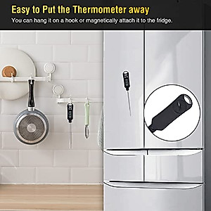 BlueSwan Meat Thermometer, Digital Instant Read Kitchen Food Thermometer, IP66 Waterproof 5.1" Long Probe Thermometer for Cooking, Grilling, Candy, Oil, Milk