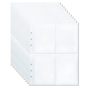 200 Pockets Double-Sided Page Protector 4 Pockets Top Loading Trading Card Sleeves Fit 6 Ring Binder Holds 2.5"x3.7" Standard Size Cards Kpop Photocard Game Sport Card Gifts for Collectors Lovers