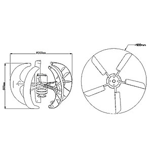 Windmill Generator, Wind Power Machine Low Failure Rate 400W for Marine Industrial Energy for Home Garden Boat(#2)