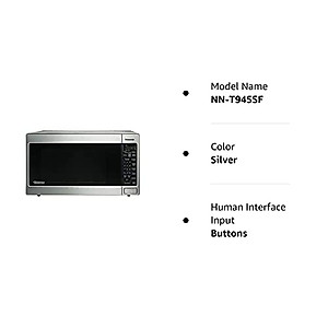 Panasonic NN-T945SF Luxury Full Size 2.2 cu ft 6 Digit Expanded Display Panel Countertop Microwave Oven with Inverter Technology (Renewed)