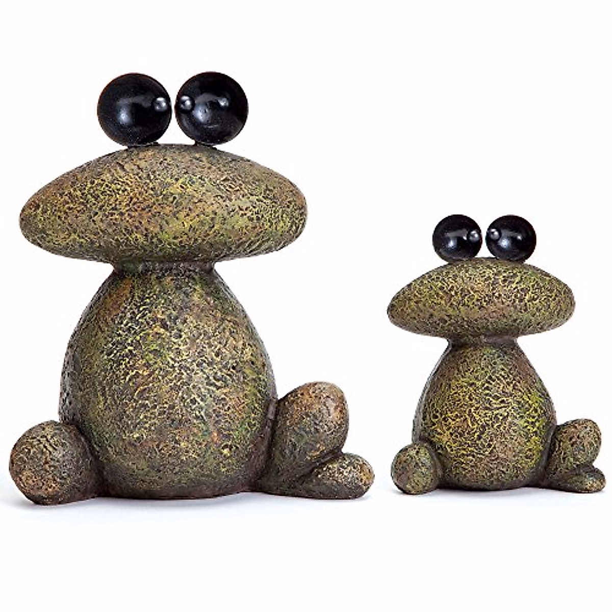Bits and Pieces - Two Frogs Garden Sculptures for Your Garden, Lawn or Patio - Waterproof Garden Décor Set - Frog Statues – Minimalistic Design