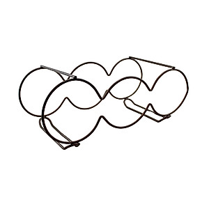 Dependable Industries inc. Essentials Steel Wine Holder Table Top Countertop Stackable Free Standing Vertical Holder Organizer Modern 5 Bottle (Bronze)