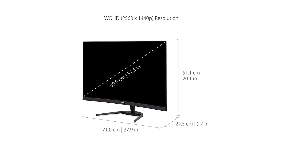 ViewSonic 27-Inch Curved Gaming Monitor 1440p 144Hz with FreeSync