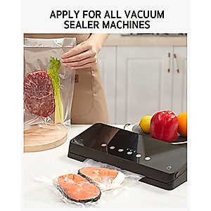 Syntus Vacuum Sealer Bags, 6 Pack + 150 Combo Size Commercial Grade Bags Rolls, Food Vac Bags for Storage, Meal Prep or Sous Vide
