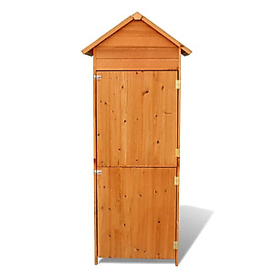 TIFITGO Asomie Patio Storage Cabinet Brown 16.7"x25.2"x74.8" Indoor stockage bin home chest house tank Outdoor Furniture Outdoor Storage Boxes US Stock Fast Shipment Beige