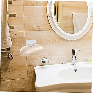 Alipis 2Pcs Magnetic soap Holder Wall Mounted soap Rack soap Holder for Shower Wall Hand soap Container Bath soap Liquid soap draining Holder Hand soap Dispenser abs Tray Storage White