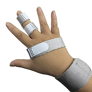 Finger Splint for Kids Adjustable Thumb Wrist Immobilization Support Finger Trigger Brace Sleeves for Sprains Mallet Injury Arthritis Pain Relief Fractured Straightening (Color : Gray)
