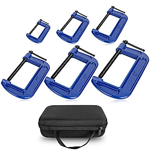 6 Piece C Clamps Set. 1/2/3/4/5/6-Inch,C Clamp, C Clamps Heavy Duty (1"2"3"4"5"6")