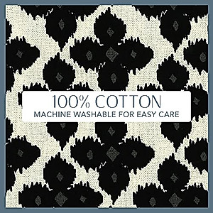 Elrene Home Fashions Everyday Casual Prints Assorted Kitchen Towels, Cotton Dish Towels, 17 Inches by 28 Inches, Black, Set of 4