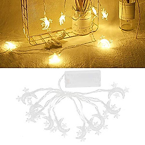 Diydeg Lamp String, 3Pcs 10LED Light String, Simple and Convenient Romantic and Relaxing Moon Star Pendant for Home Decoration, Garden Lighting Indoor and Outdoor