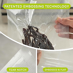 8" x 12" Vacuum Sealer Bags, 200 Pack with 5 Liquid Block Bags, Perfect for Food Storage, Sous Vide, and Meal Preparation, Lock Fresh and Nutrients