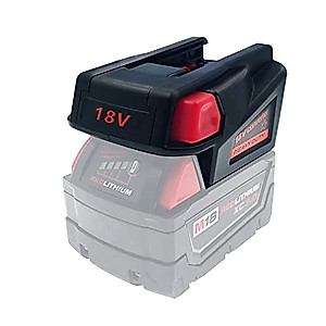 M18V18 Battery Adapter Converter for Milwaukee M18 18V Lithium-ion Battery to Milwaukee V18 18V NI-CD Battery (with USB Port)