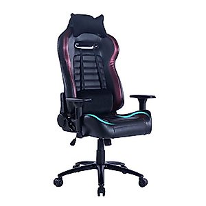 Massage Gaming Chair Big and Tall Gaming Chair - Metal Base High Back Racing Game Chair Computer Chair, Ergonomic Leather Executive Gaming Chair with Headrest and Lumbar Pillow