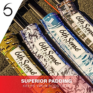 6th Sense Fishing Rod Sleeves (Baitcasting, Gray Camo)