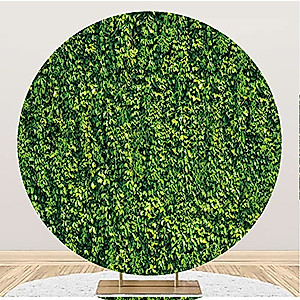 Renaiss 6x6ft Green Leaves Round Backdrop Covers for Photoshoot Man Woman Portrait Foliage Wall Circle Photography Background Wedding Baby Shower Newborn Birthday Party Decor Photo Booth Props