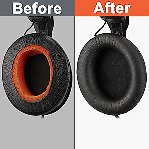 SOULWIT Ear Pads Cushions Replacement, Earpads for Kingston Headphones HyperX Cloud Revolver, Revolver S Gaming Headset (Model Number HX-HSCR-BK/NA & HX-HSCRS-GM/NA) - Black