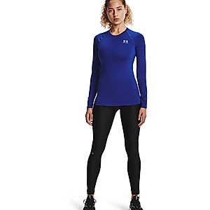 Under Armour Women's HeatGear Compression Long-Sleeve T-Shirt, Royal (400)/White, Medium