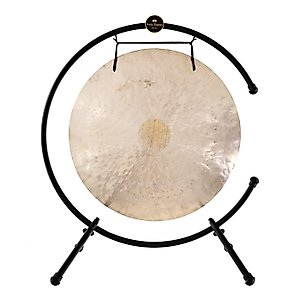 22" Chinese Gongs on Meinl Table Stand (TMTGS-L) - 22" Wind Gong. Includes Gong, Rope, Mallet, & Stand/Compact Stand for Medium Gongs/Great for Meditation,Yoga, & Sound Healing