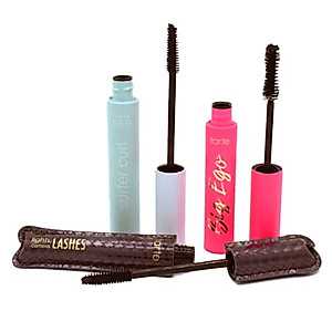Tarte Cosmetics Merry Mascara Must-Haves Trio Holiday Gift Set:: SEA Surfer Curl Volumizing Mascara, Lights, Camera, Lashes 4-In-1 Vegan Mascara, Big Ego Mascara - Long Lasting, 3 Piece Set