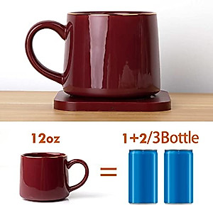 Coffee Mug Warmer & Mug Set, Beverage Cup Warmer for Desk Home Office Use, Coffee Gifts, Electric 15 Watt, 12 OZ, AB-Grade Porcelain Cup Electric Beverage Warmer for Cocoa, Tea, Milk