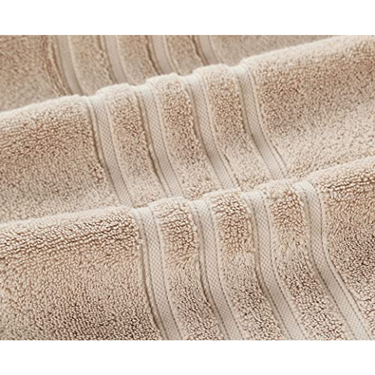ESSELL Luxury 6-Piece Towel Set, 700 GSM 100% Cotton - 2 Bath Towels, 2 Hand Towels, 2 Wash Cloths, Zero Twists, Ultra Soft & Super Absorbent Meadow Towels for Spa, Hotels & Bathroom (Light Brown)