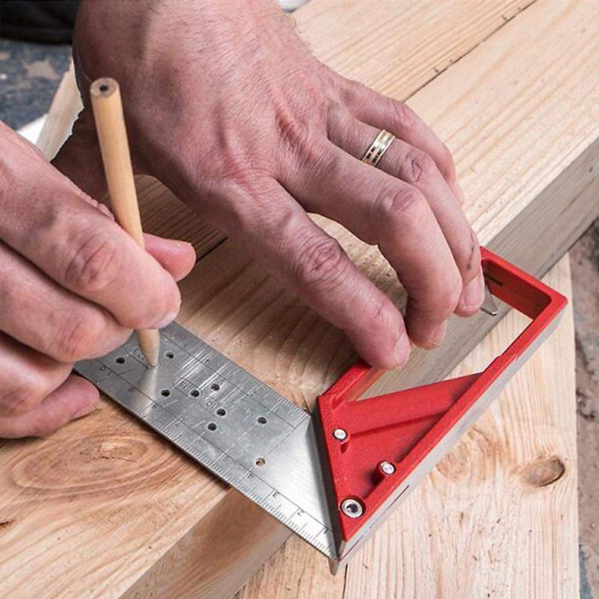 Try Square with Handle, Premium Stainless Steel Woodworking Ruler 45° / 90° Carpentry Tool with Multi-Angle, A Carpenter’s & Machinist’s Essential - The Ultimate Gift for Any Woodworking Shop(40CM)