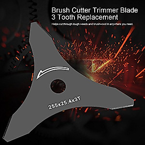 Brush Cutter Blade, 10" x 3T Teeth Steel Brush Cutter Trimmer Blade, Haofy Durable Grass & Brush Weed Eater Blade, Weed Eater Trimmer Blade with 3 Teeth Garden Yard Brush Mover Replacement Part